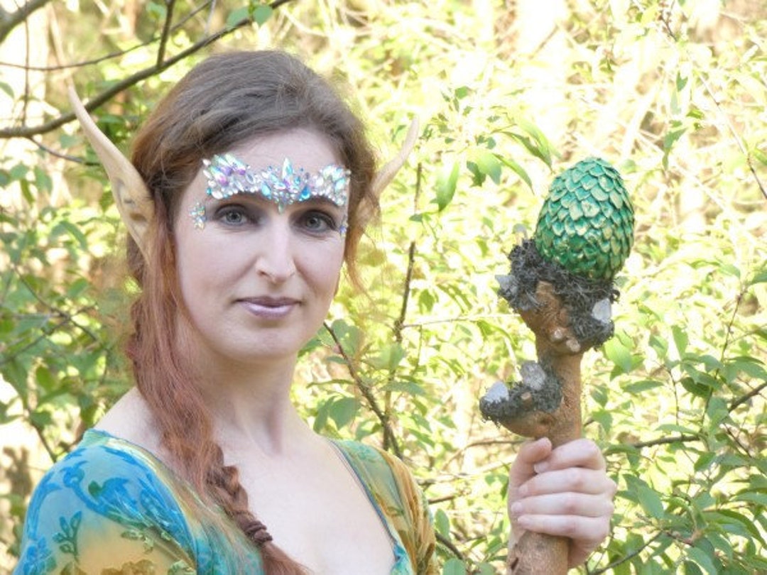 Jumbo Dragon Egg and Crystal Magic Wand 17.75 Inches Brown Copper Magic ...