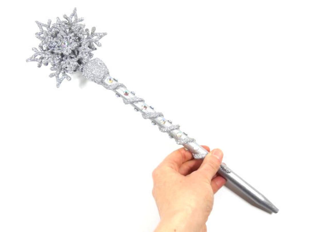 15.75 Inch Silver Snowflake Fairy Godmother Wand Snowflake Magic Wand ...