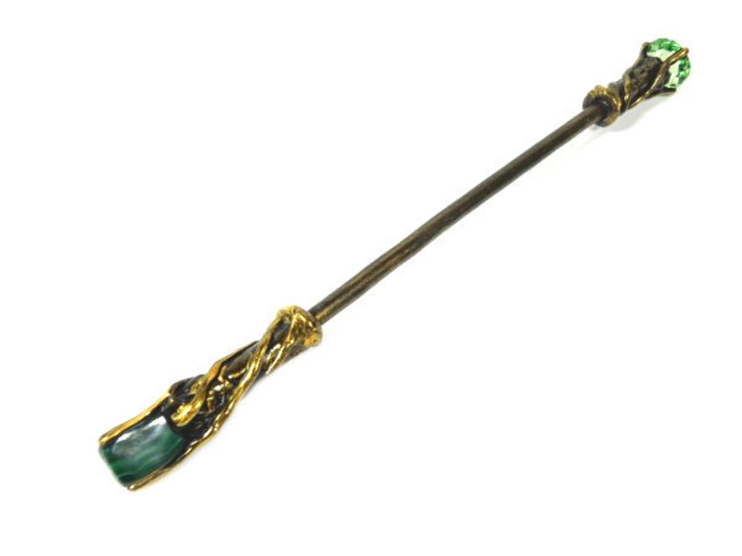 Malachite Magic Wand Black Gold Magic Wand Warlock Wand Gemstone Magic ...