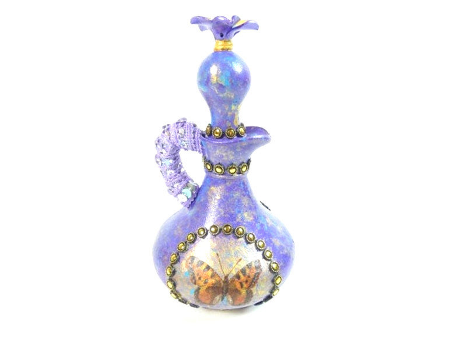 Butterfly Potion Bottle Purple Gold Blue Fairy Magic Bottle - Etsy