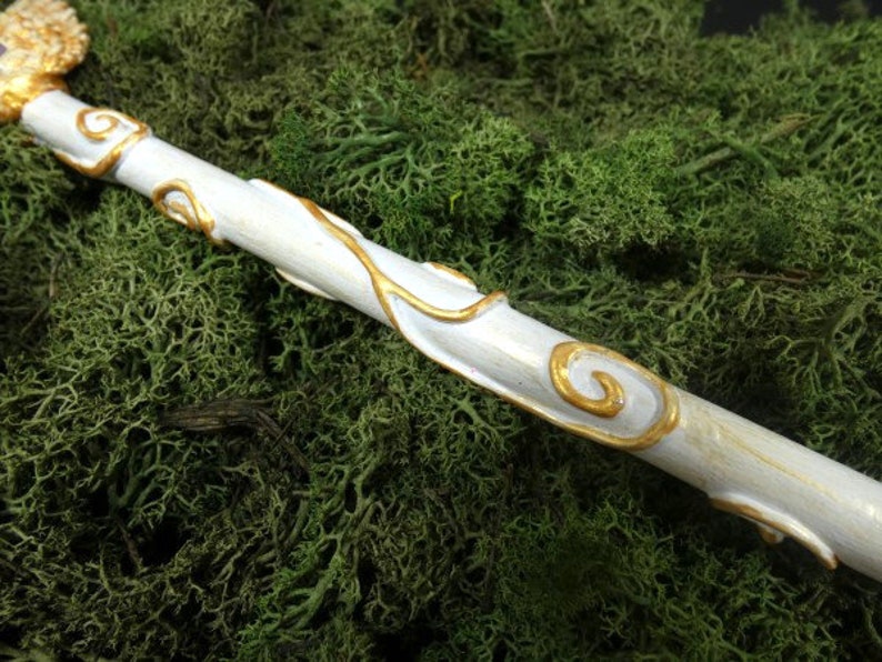 13 Inch Amethyst Crystal Angel Wand White Gold Magic Wand - Etsy