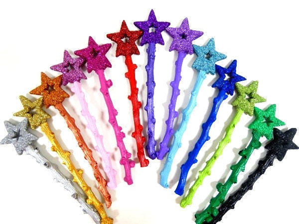5.5 Inch Mini Glitter Star Fairy Wands Fairy Staff Magic Wands Wizard ...