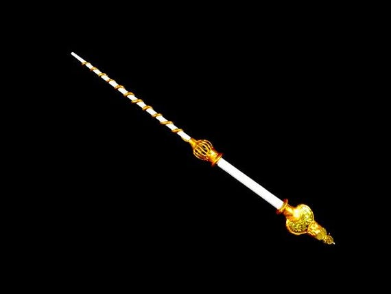 17.75 Inch Fairy Godmother Wand White Gold Magic Wand Wizard Wand Witch Wand Fairy Wand Wicca Wand Scepter Godmother Gift Etsy Canada