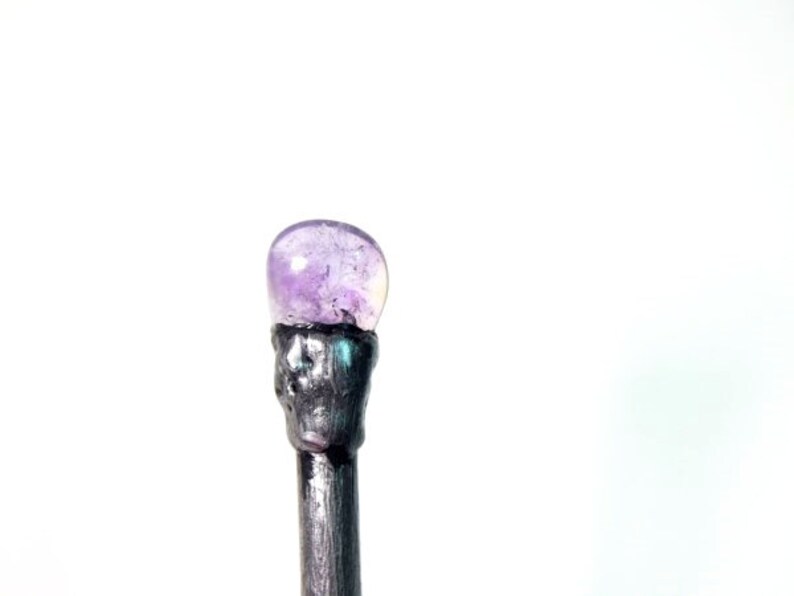 Small Besom Amethyst Crystal Broom Black Gold Altar Besom - Etsy