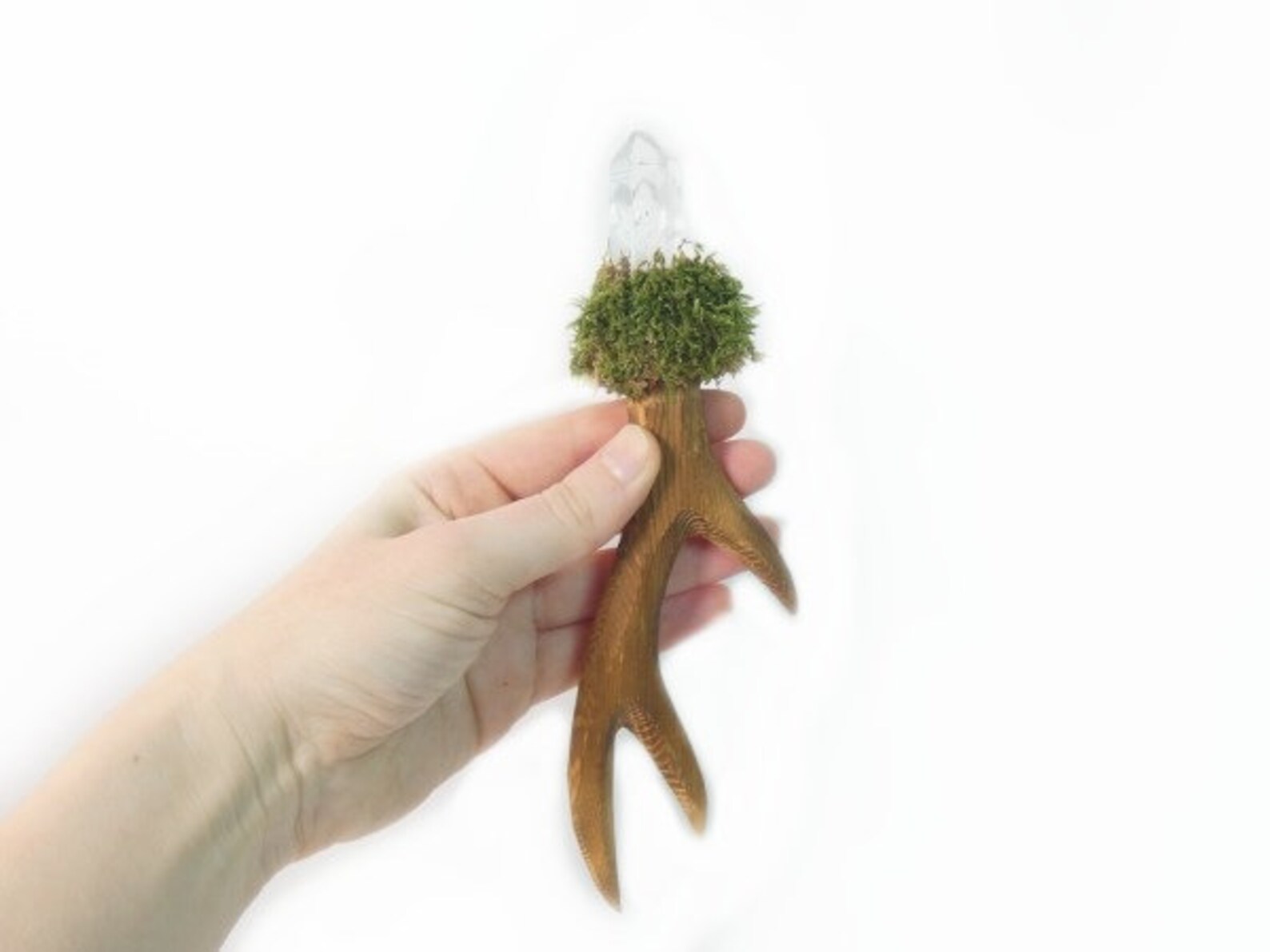 Antler Magic Wand Clear Crystal Wooden Antler Wand Wizard Wand - Etsy
