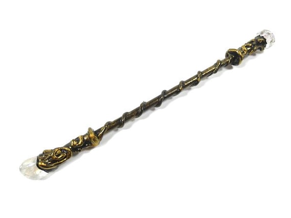 Aura Quartz Crystal Magic Wand 11.5 Inches Black Gold Magic Wand Warlock Wand Gemstone Magic Wand Fairy Wand Wicca Wand Wizard Wand Etsy UK