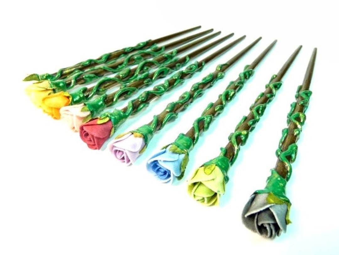 Rose Magic Wand Fairy Flower Wand Wizard Wand Fairy Wand Witches Wand ...