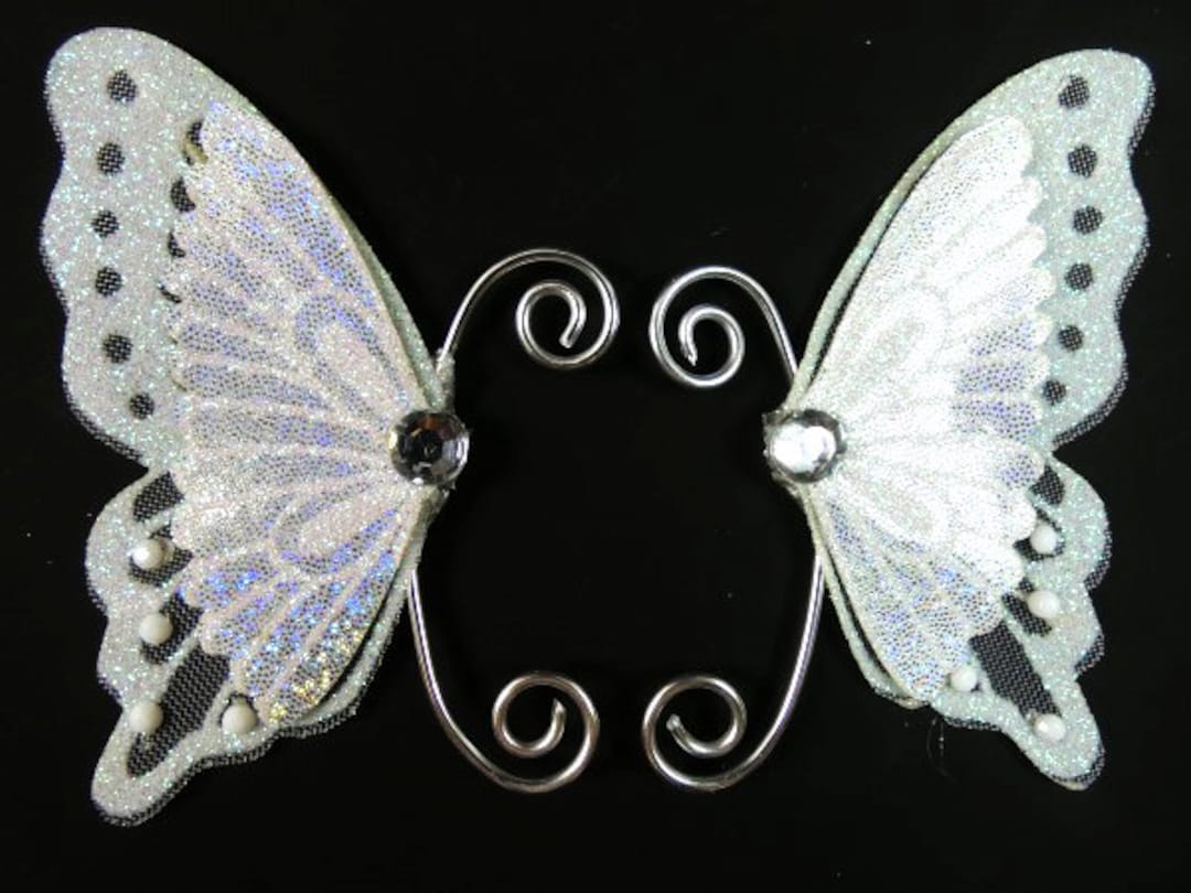 White Silver Fairy Ear Cuffs Earwings Ear Wing Ear Wings Earwings ...