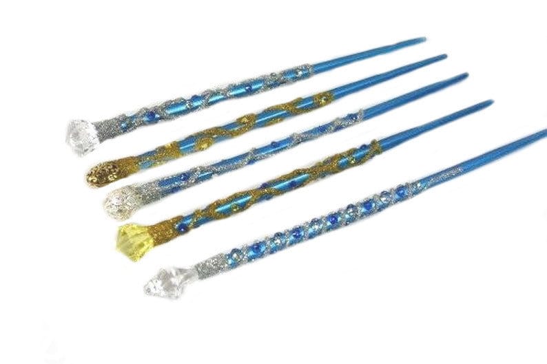 Metallic Blue Wand Magic Wand Wizard Wand Fairy Wand Witches | Etsy