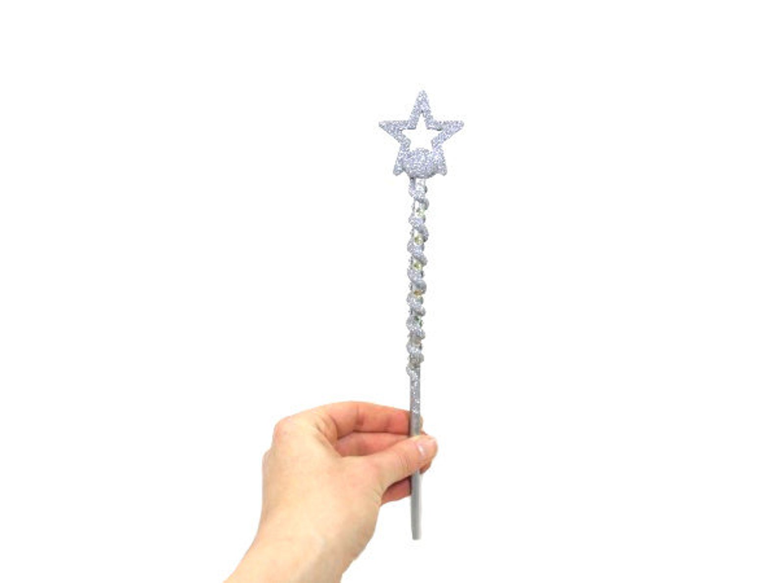 1 Silver Star Wand Fairy Godmother Wand Star Magic Wand Wizard - Etsy