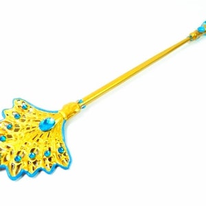Turquoise and Gold Magic Wand 13.5 Inch Unique Magic Wand Warlock Wand ...