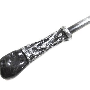Tourmaline Crystal Magic Wand 11.6 Inches Black Silver Magic Wand ...