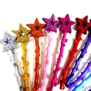 5.5 Inch Mini Glitter Star Fairy Wands Fairy Staff Magic Wands Wizard ...
