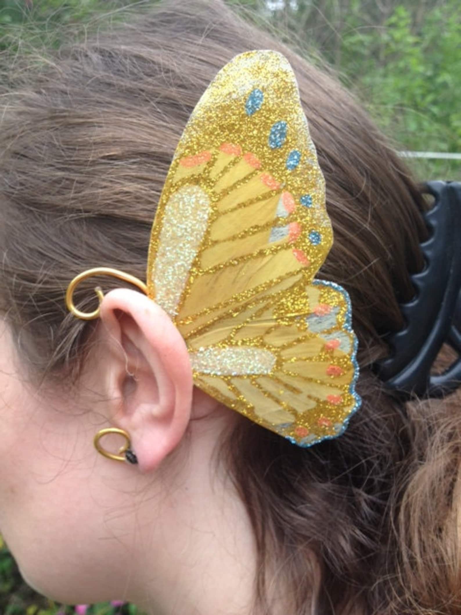 Blue Green Fairy Earwings Ear Wings Earcuffs Fairy Wings - Etsy