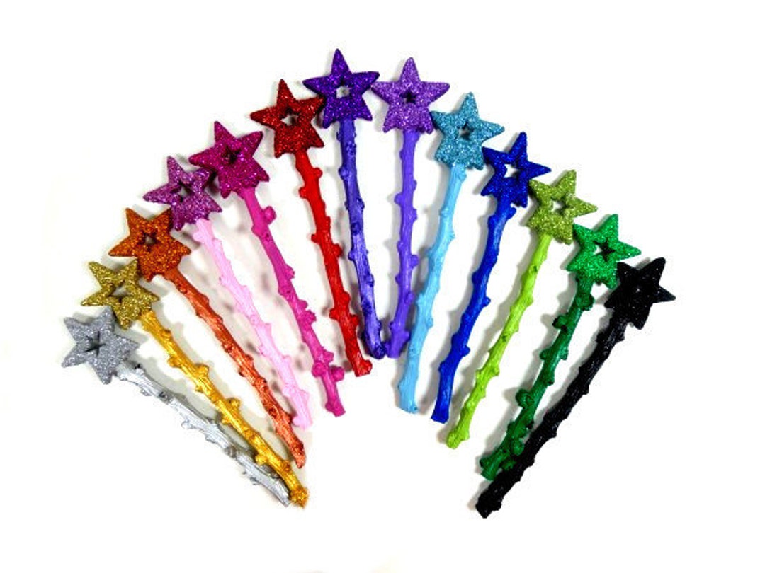 5.5 Inch Mini Glitter Star Fairy Wands Fairy Staff Magic Wands Wizard ...