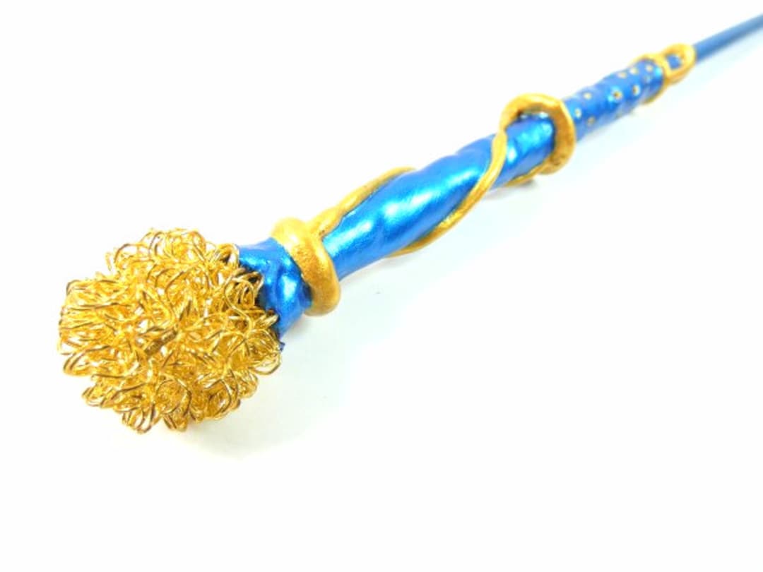 Gold Blue Thunderbolt Magic Wand Thunder Bolt Magic Wand Warlock Wand ...