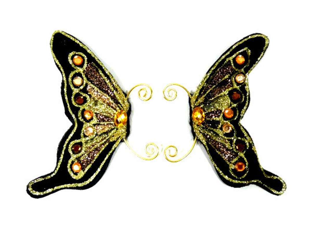 Black Gold Ear Cuffs Earwing Ear Wing Ear Wings Earwings Earcuffs Fairy ...
