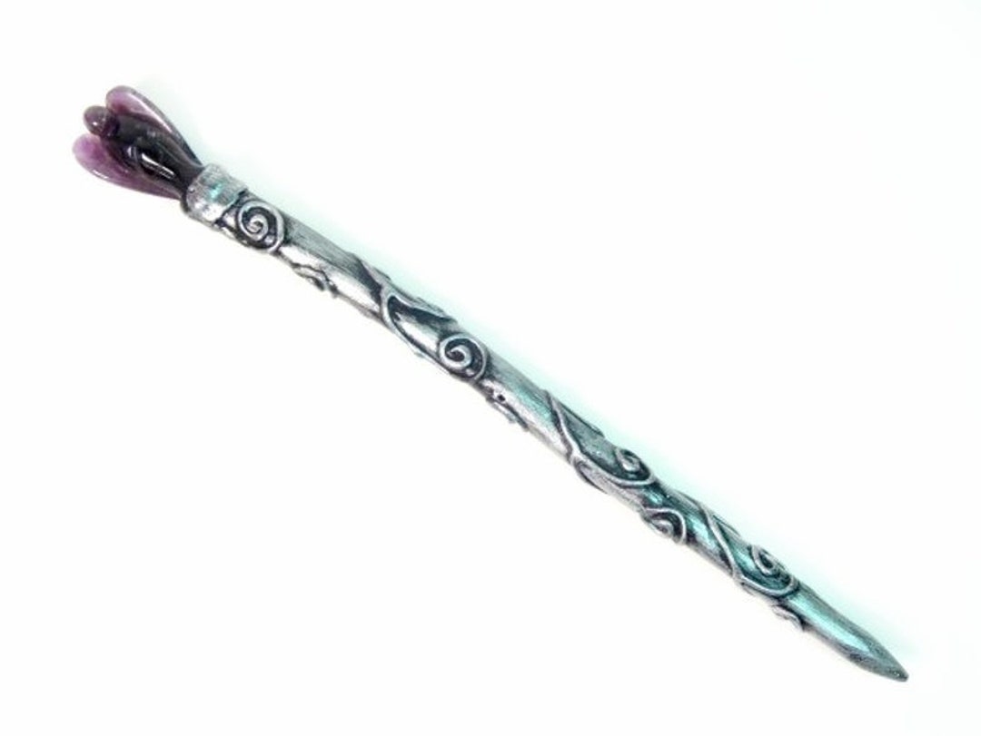 Amethyst Angel Wand Crystal Wand Driftwood Magic Wand Fairy Wand Wizard ...
