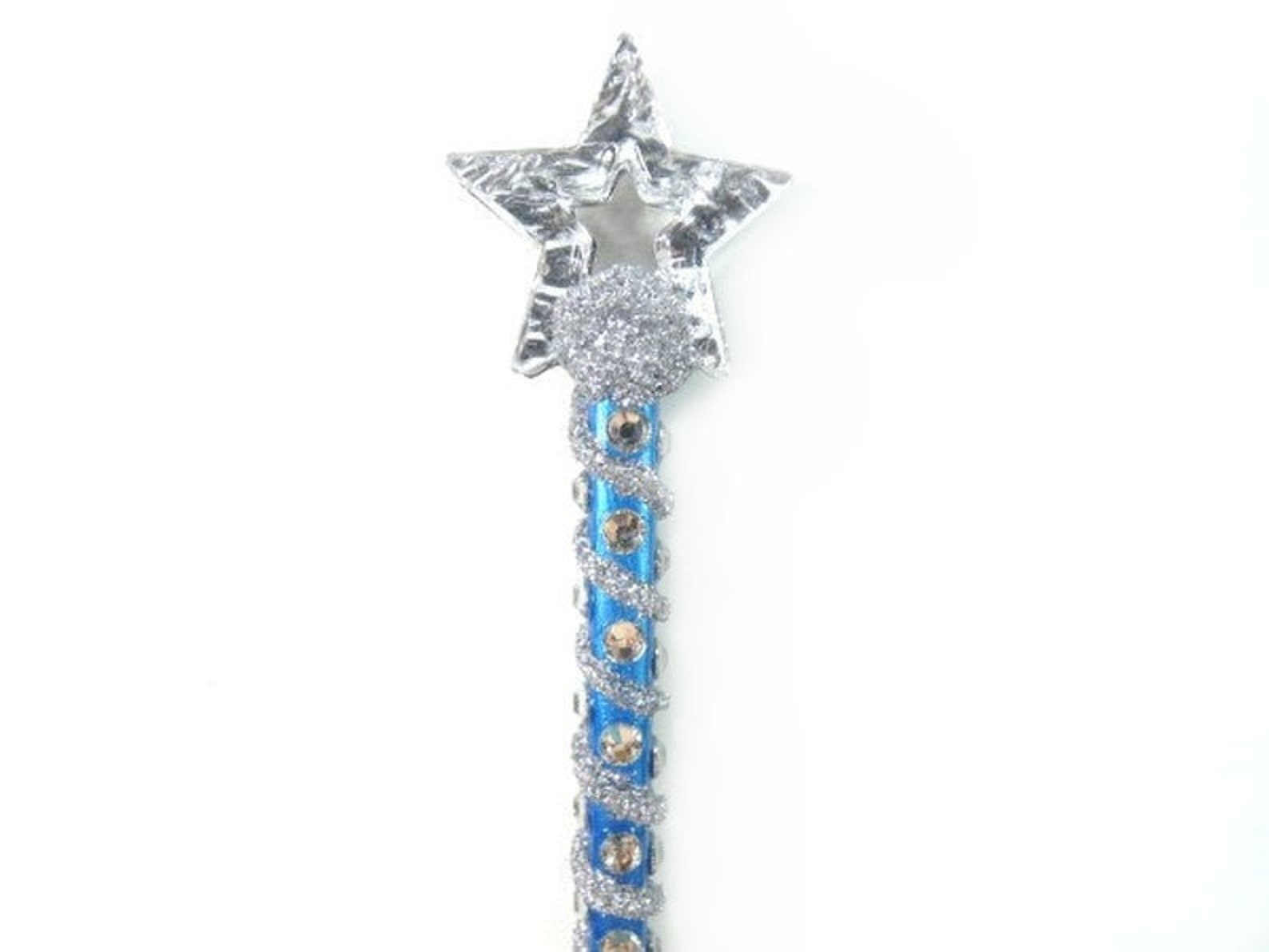 Blue Silver Star Fairy Godmother Wand Gold Star Magic Wand | Etsy