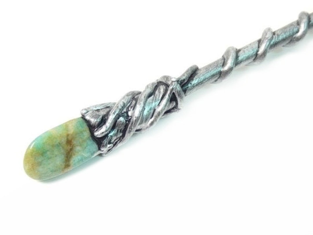 Amazonite Crystal Magic Wand 11.6 Inches Black Silver Magic Wand ...