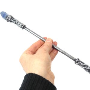 Blue Quartz Magic Wand Black Silver Magic Wand Warlock Wand Gemstone ...