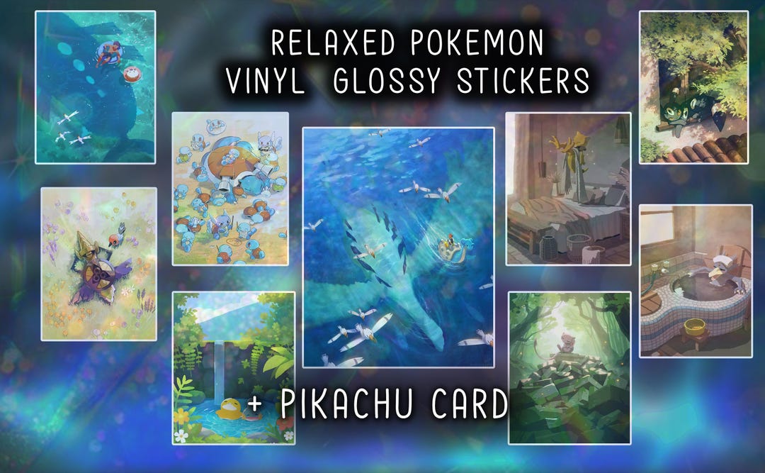 2nd Art Portraits - Pokemon Vinyl Card Stickers - Etsy