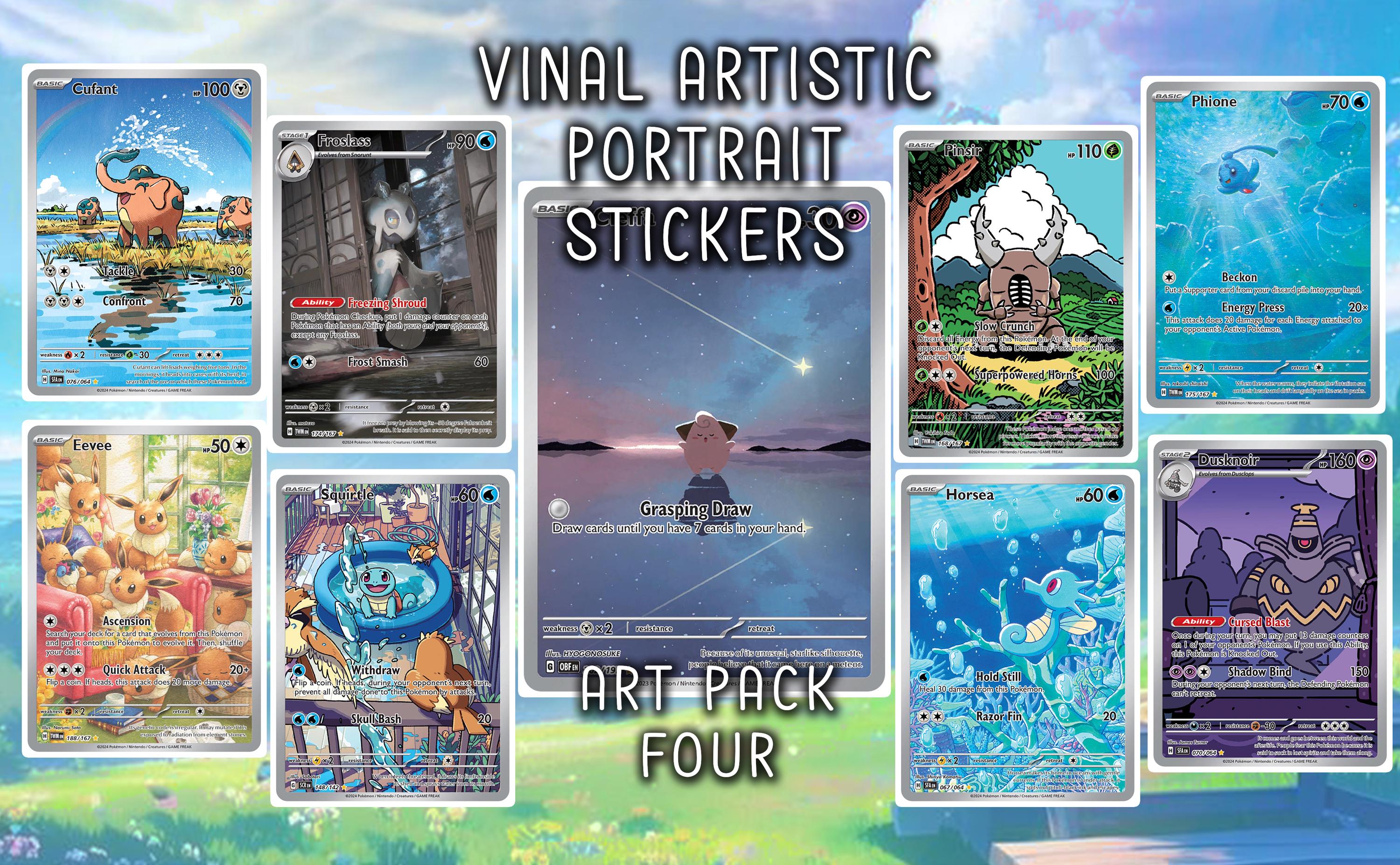 Art Portraits - Pokemon Vinyl Card Stickers - Etsy