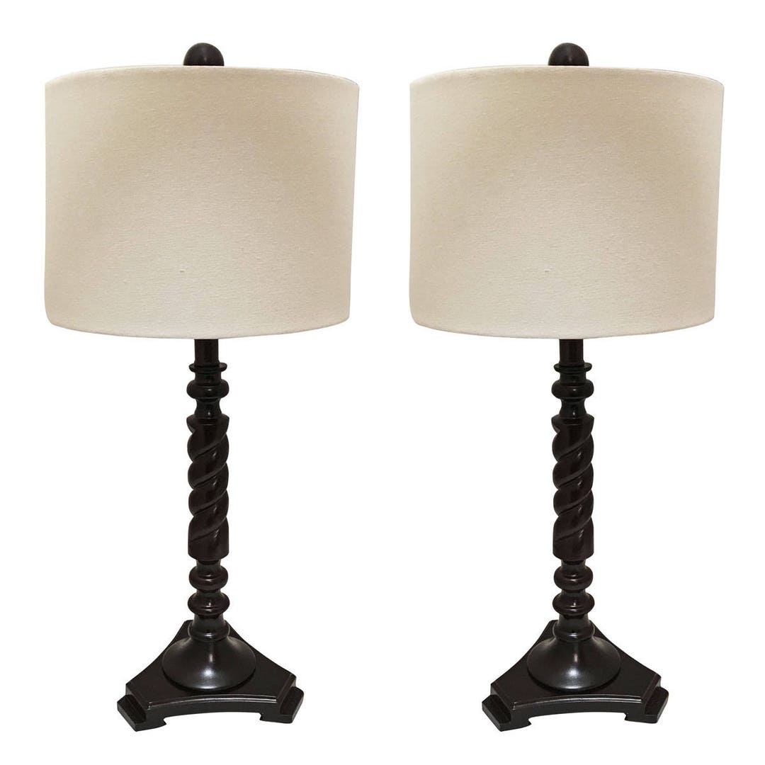 Royal Designs, Inc. Wooden Table Lamps With Linen Eggshell Hard Back ...