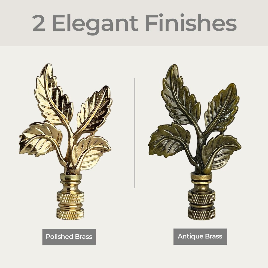 Royal Designs, Inc. Elegant Leaves Lamp Finial for Lamp Shade - Antique ...