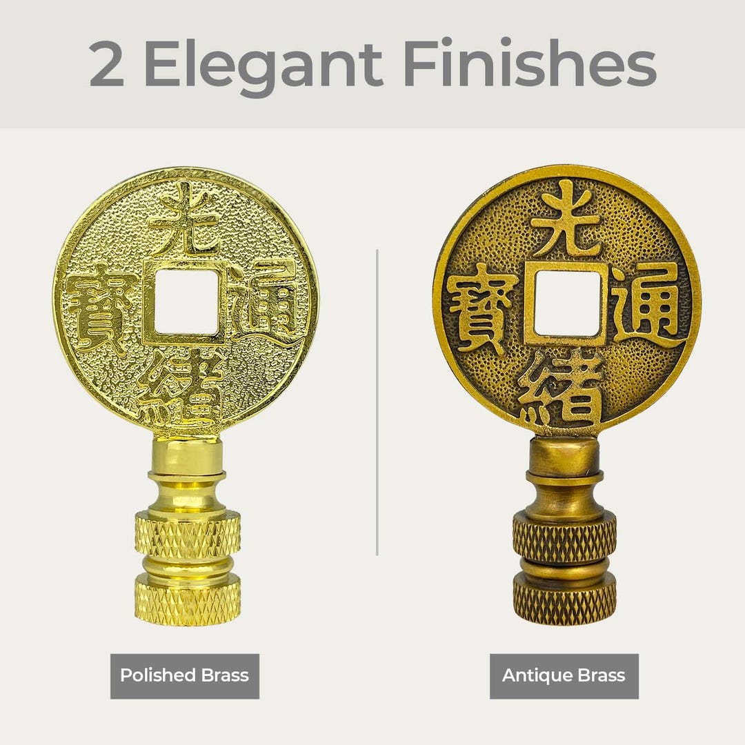 Royal Designs, Inc. Asian Symbols Lamp Finial for Lamp Shade- Antique ...