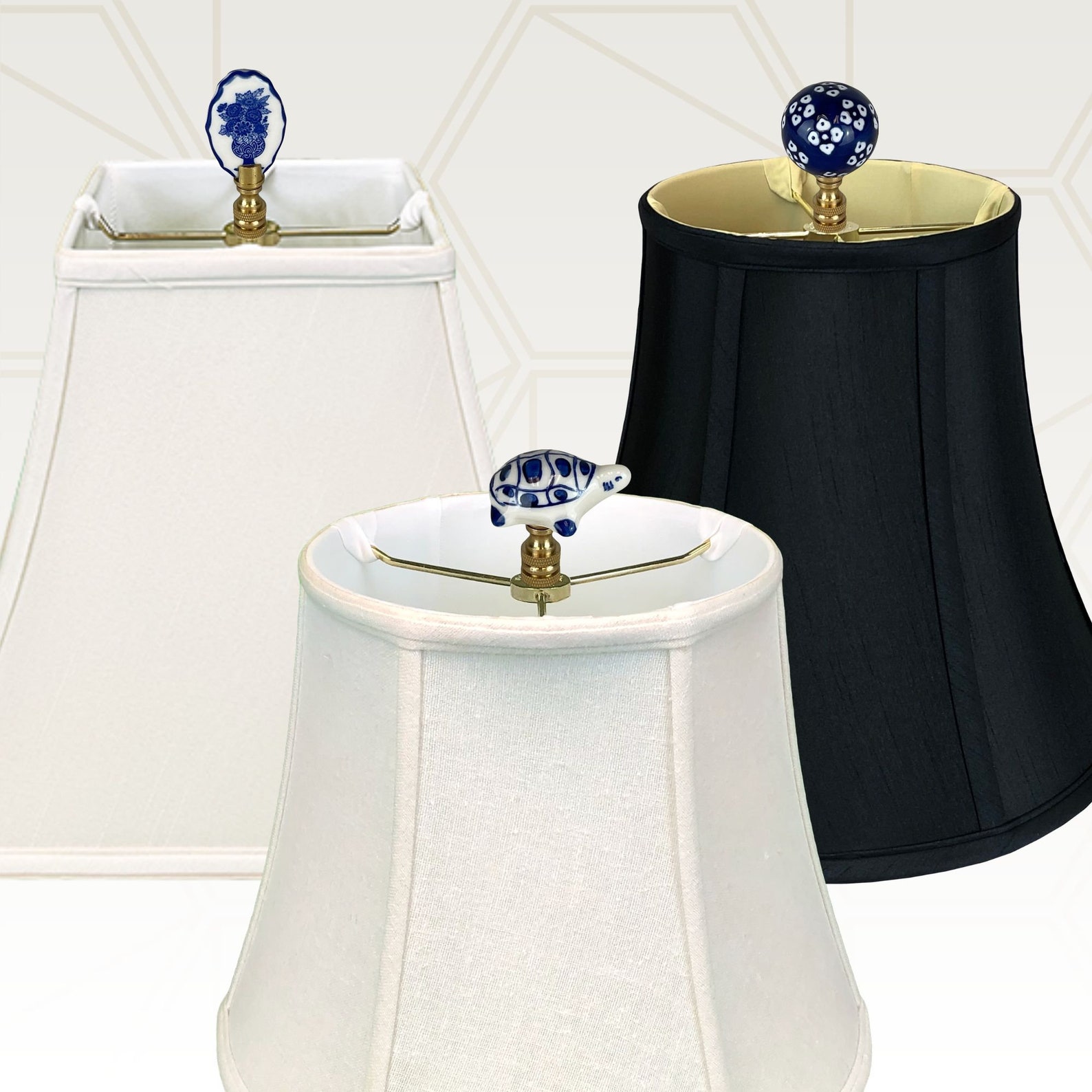 Royal Designs Inc. Blue & White Porcelain Lamp Finials - Etsy