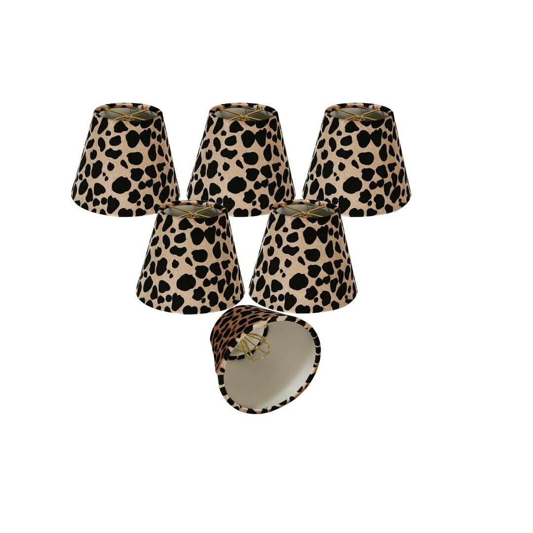 5" Black & Brown Large Leopard Print Chandelier Lampshade - 3 X 5 X 4.5 ...