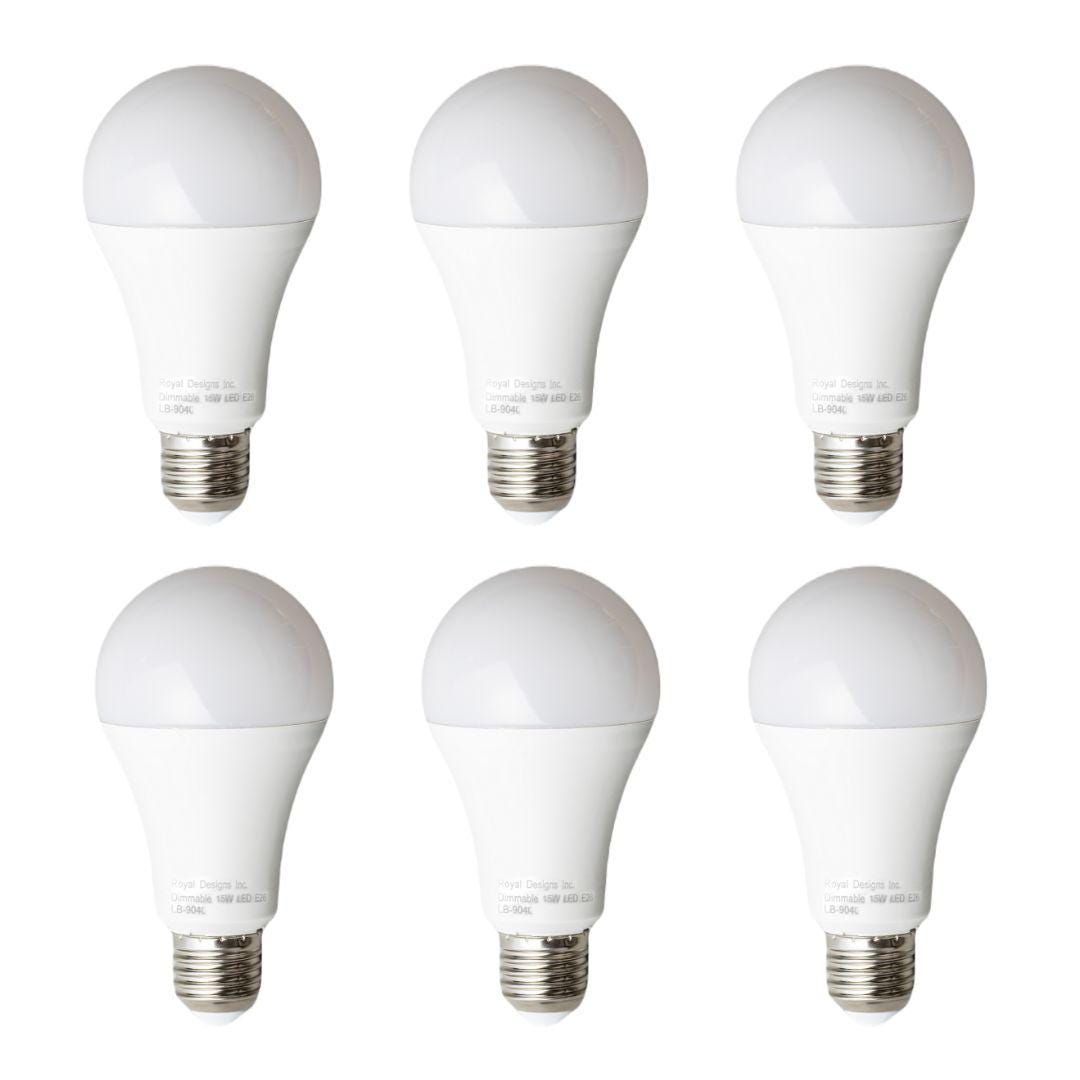 Royal Designs, Inc. Dimmable 15W LED Round Bulb, E26 Medium Base ...