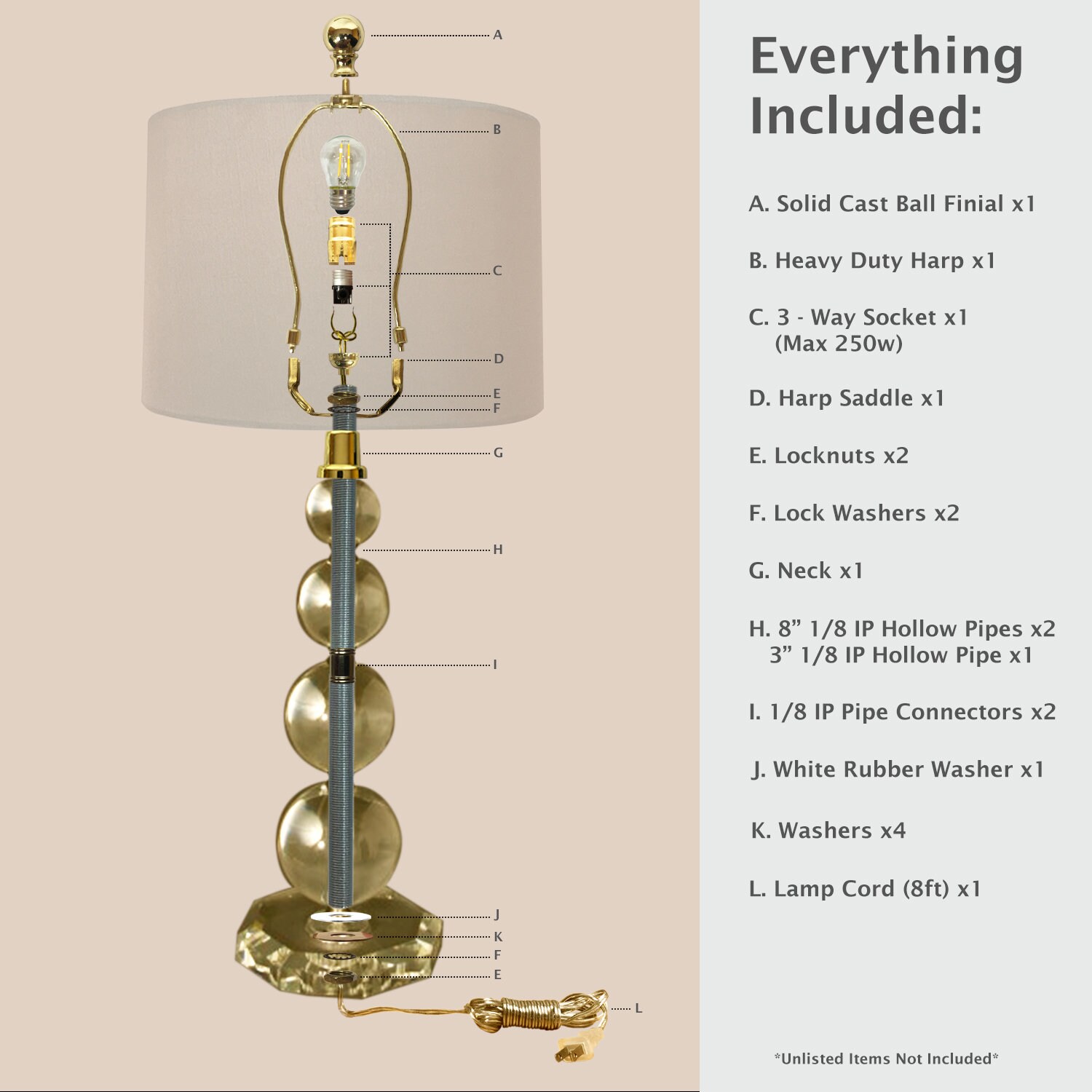 Royal Designs, Inc. DIY Lamp Making Kit - Antique Brass - Etsy