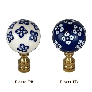 Royal Designs, Inc. Blue & White Porcelain Lamp Finials - Etsy