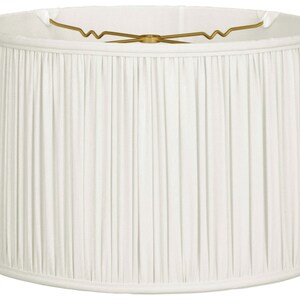 Royal Designs, Inc. Shallow Drum Gather Pleat Basic Lamp Shade, White ...