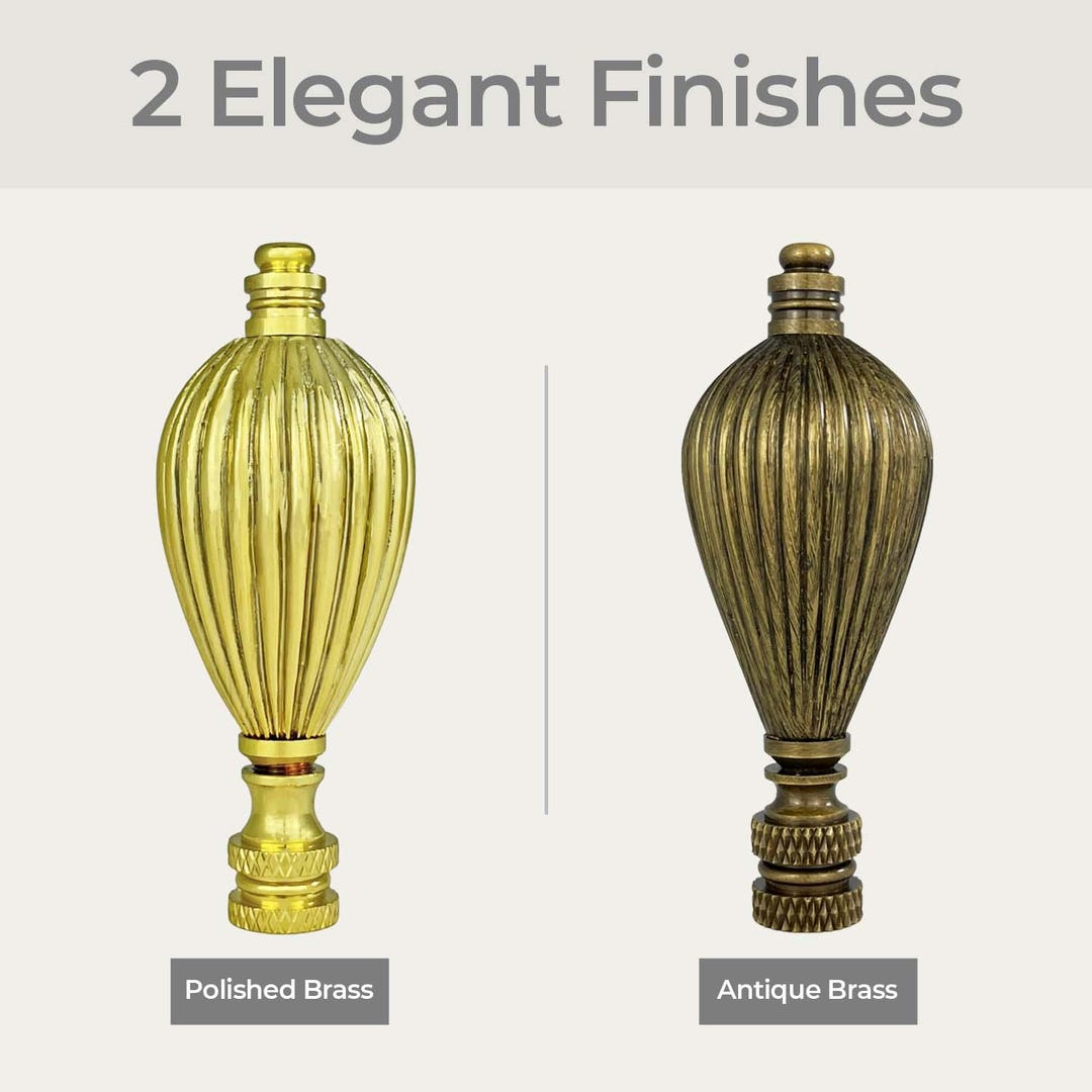 Royal Designs, Inc. Vase Shaped 3.5" Lamp Finial - Antique Brass or ...