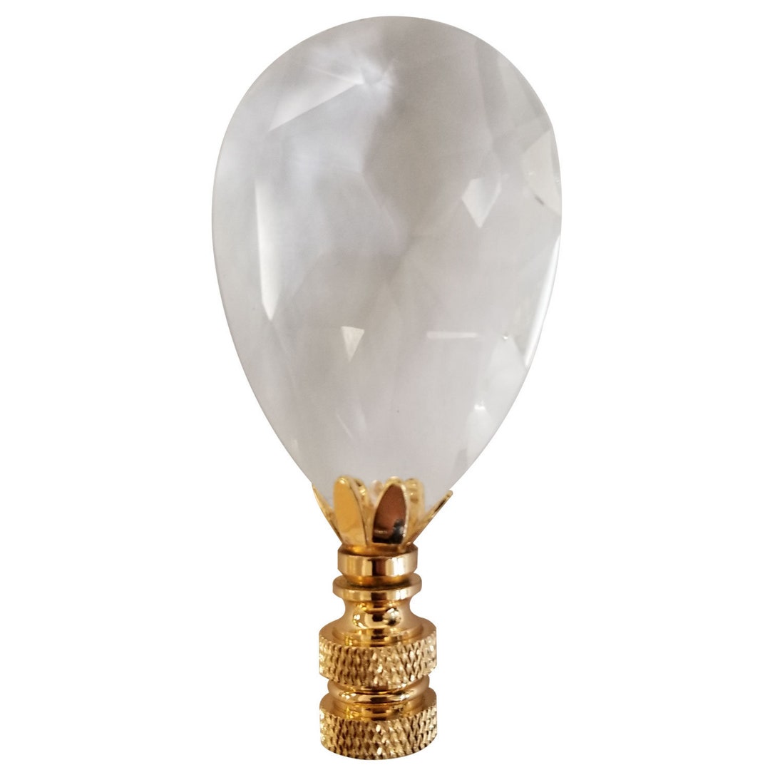 Royal Designs Large Diamond Swiss Cut Clear Crystal Lamp Finial for ...