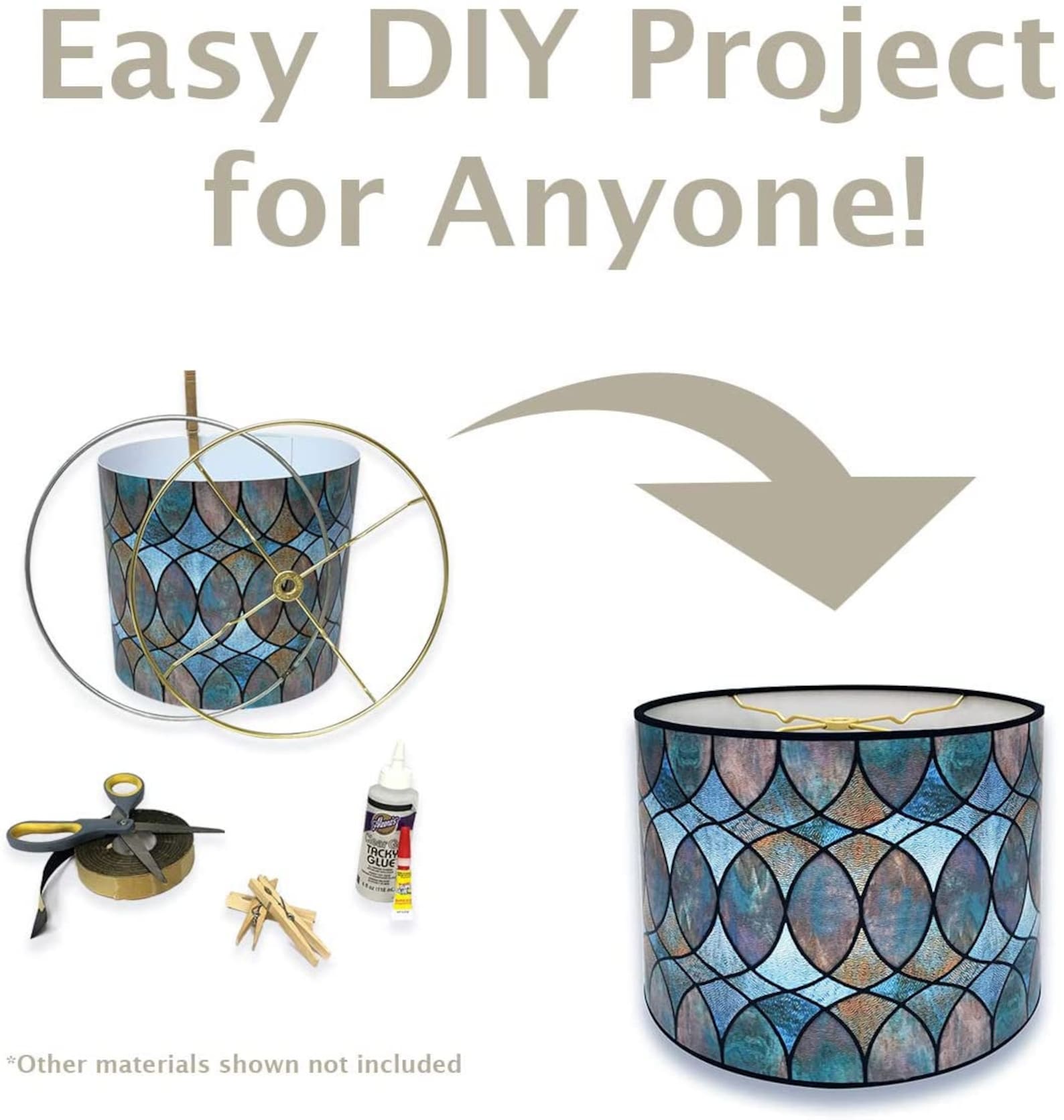 Royal Designs, Inc. Metal Ring Set for DIY Drum Lamp Shade - US Style ...