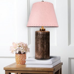 Suede Empire Lampshadses With Whipstitch Laced Trim in 6 Colors - Etsy