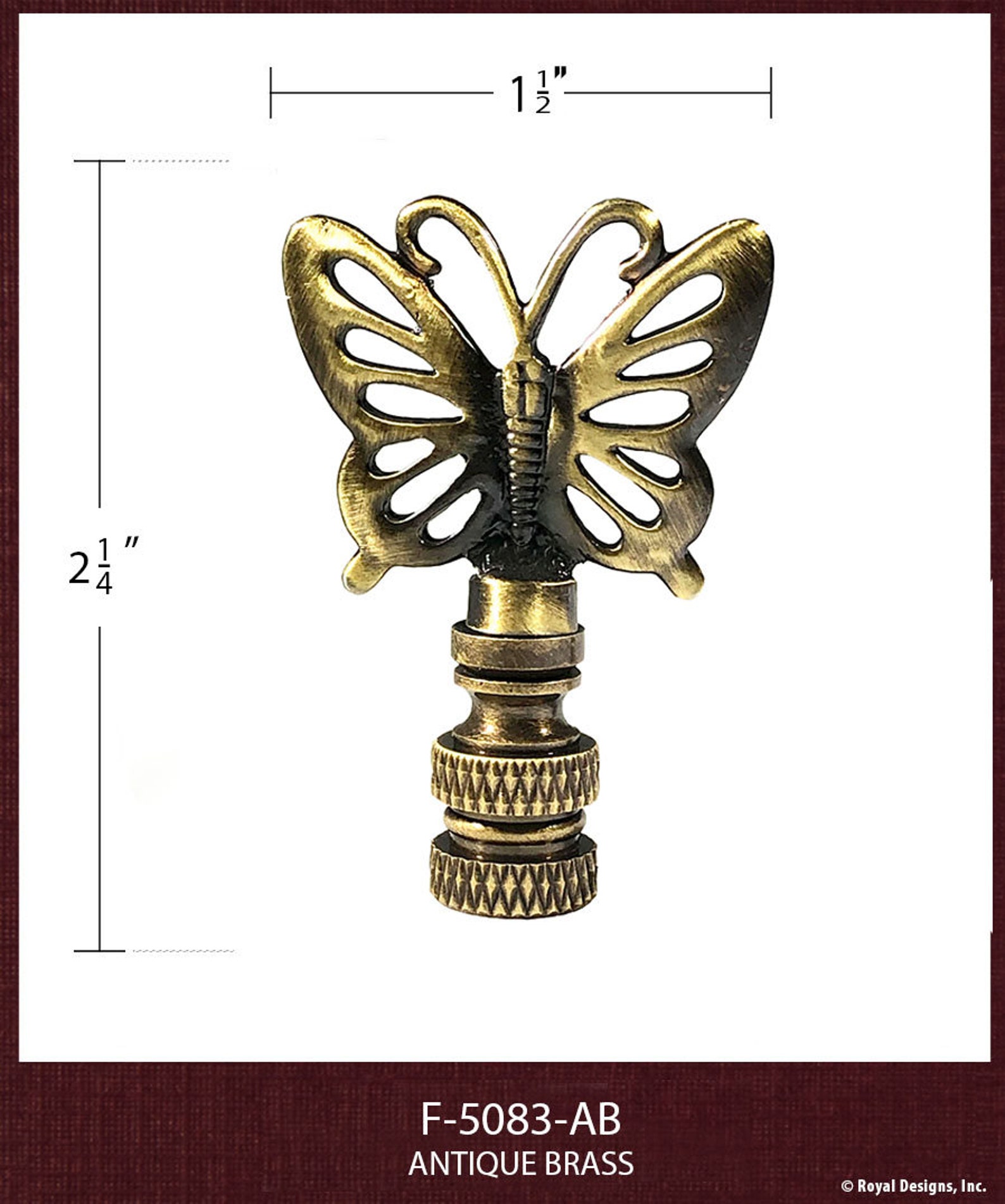 Royal Designs, Inc. Decorative Butterfly Lamp Finial, Antique Brass - Etsy