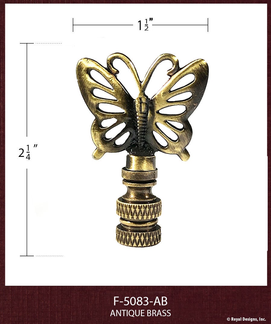 Royal Designs, Inc. Decorative Butterfly Lamp Finial, Antique Brass - Etsy