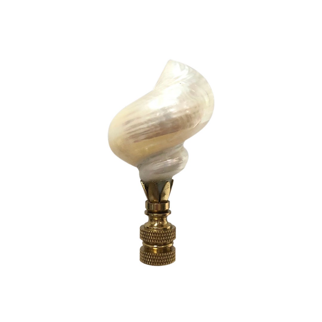 Royal Designs, Inc. Natural Seashell Lamp Finial, White Shell on ...