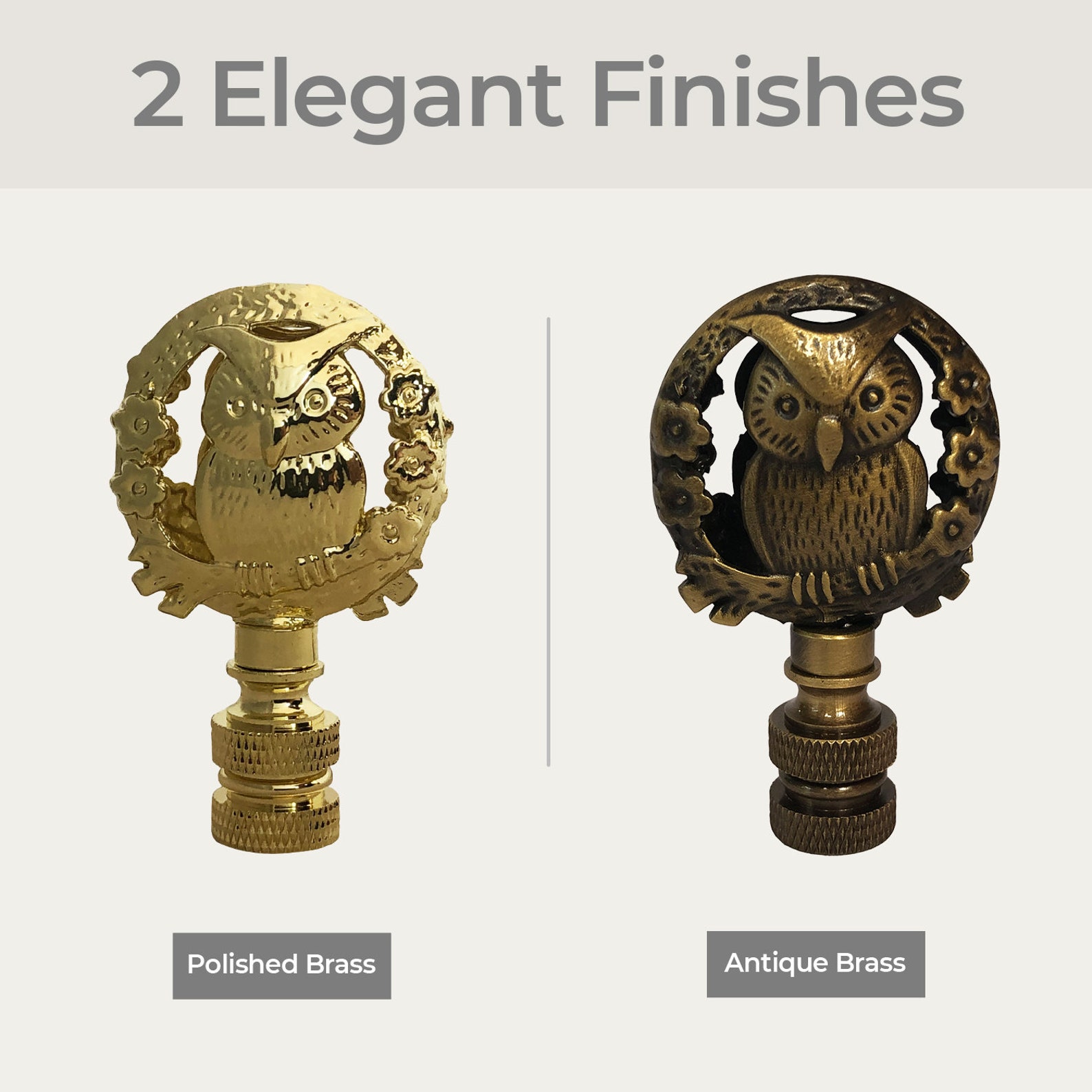 Royal Designs, Inc. Decorative Wise Owl Lamp Finial, Antique Brass - Etsy