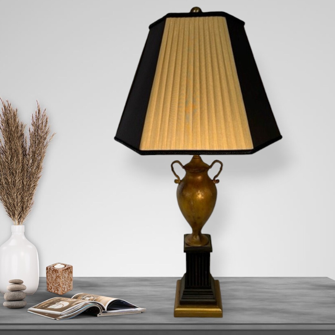 Royal Designs, Inc. 31" Pillar Urn Lamp With Aged Gold Trophy Handle ...