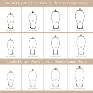 Royal Designs, Inc. Set of 2 Polished Brass UNO Socket Lamp Harp Holder ...