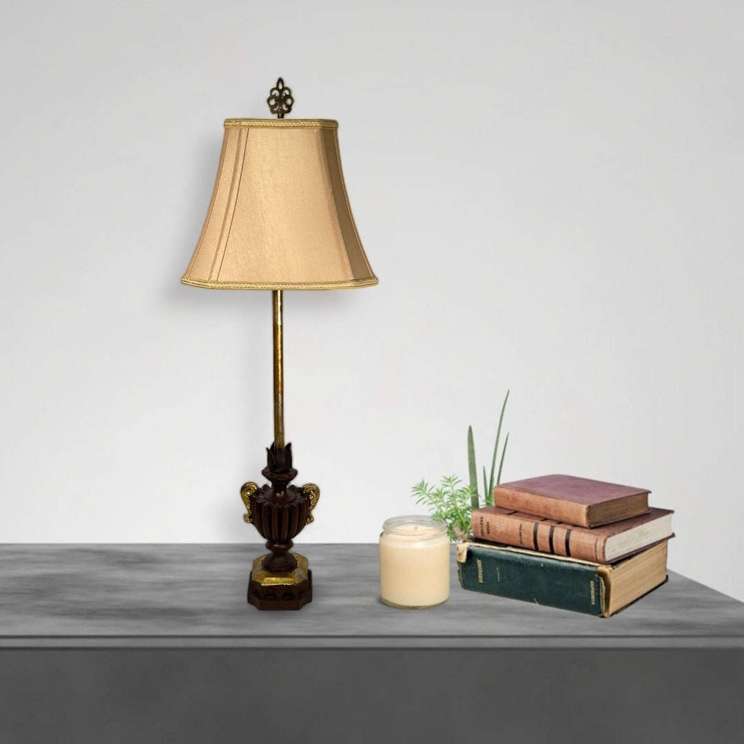 Royal Designs, Inc. 34" Baroque Silver / Gold Leaf Carved Trophy Lamp ...