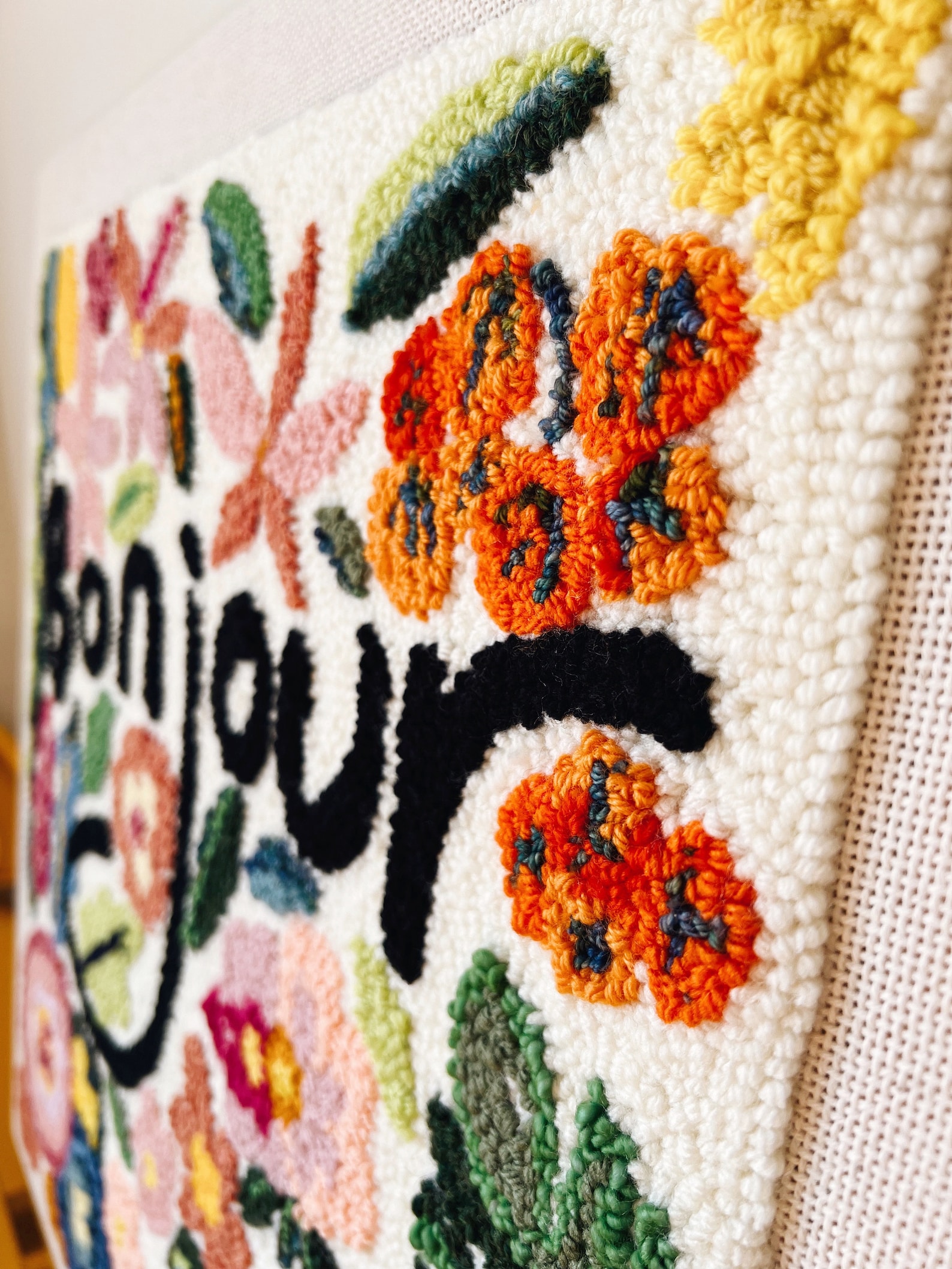 Digital Punch Needle Pattern Bonjour - Etsy