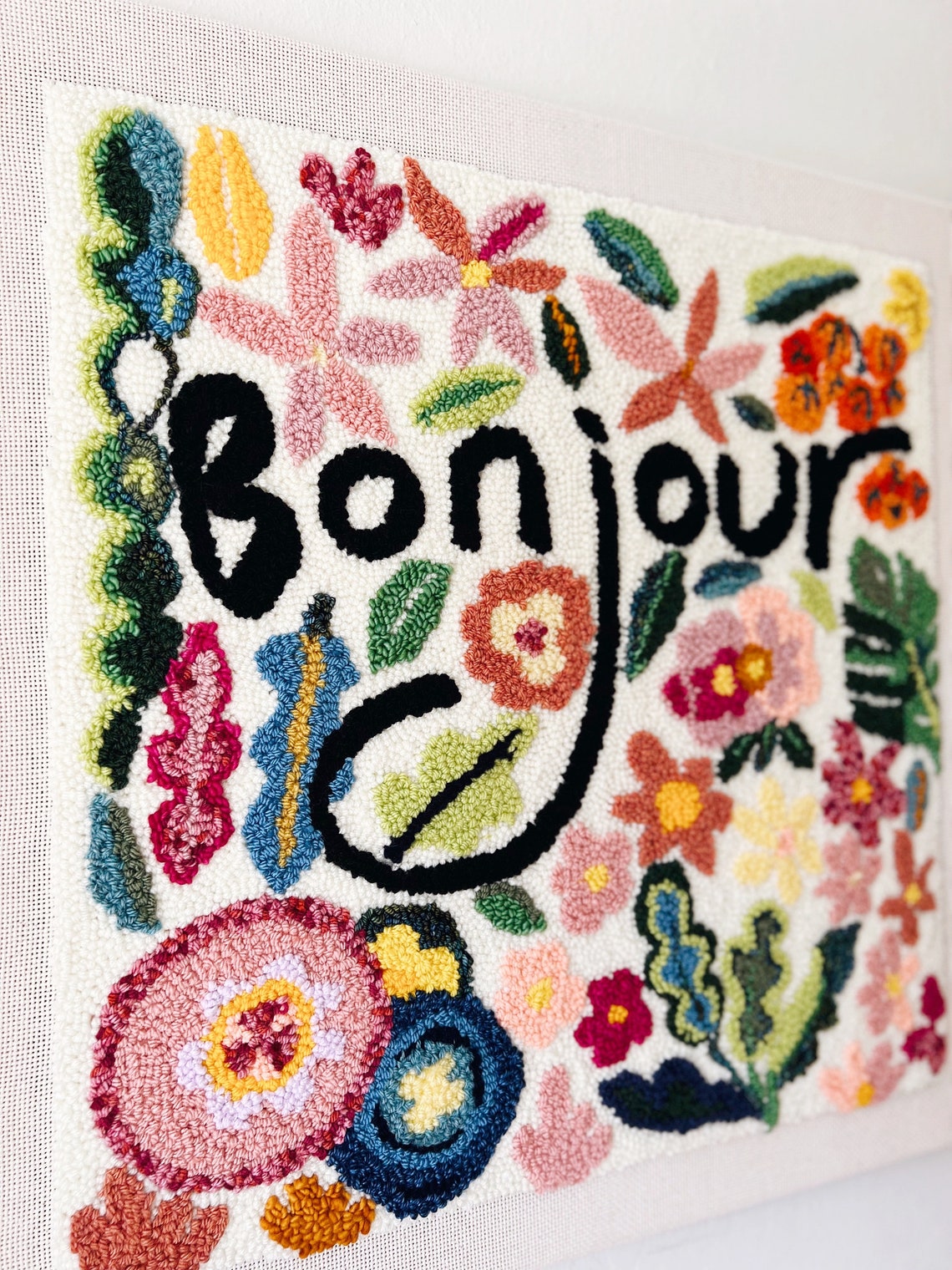 Digital Punch Needle Pattern Bonjour - Etsy