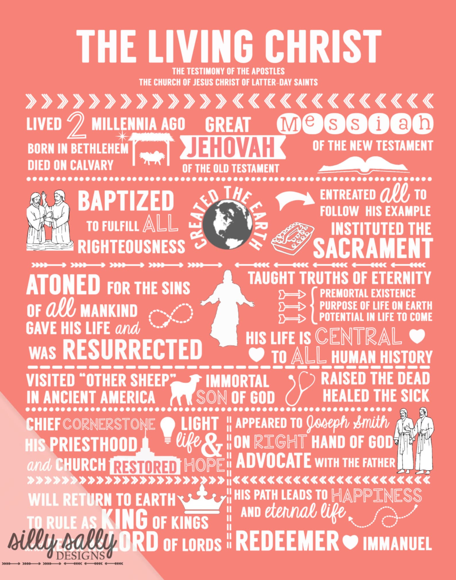 The Living Christ LDS Excerpts Digital Printable Instant Download Coral ...